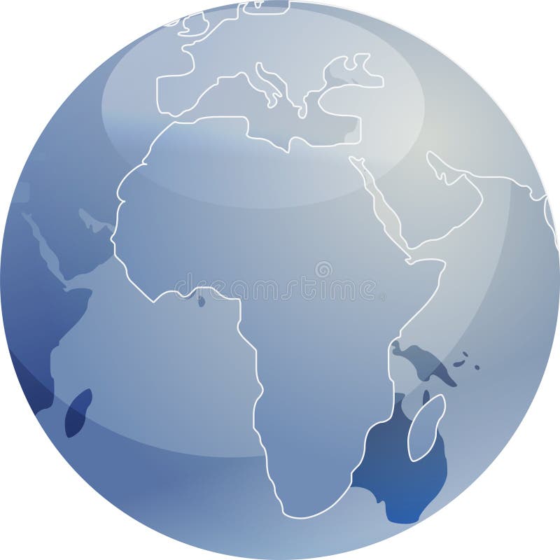 Map of Africa on globe stock vector. Illustration of blue - 6012368