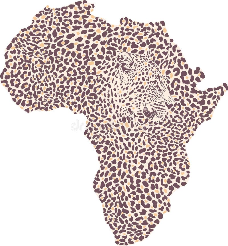 Map of Africa with a Leopard Pattern on the Background Stock Vector ...