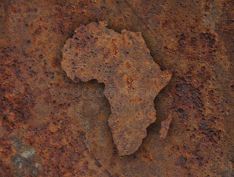 Map of Africa on Rusty Metal Stock Photo - Image of rust, metal: 90858080