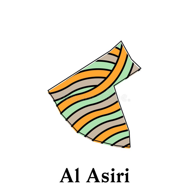 Map of Al Asiri Vector Design Template, National Borders and Important ...