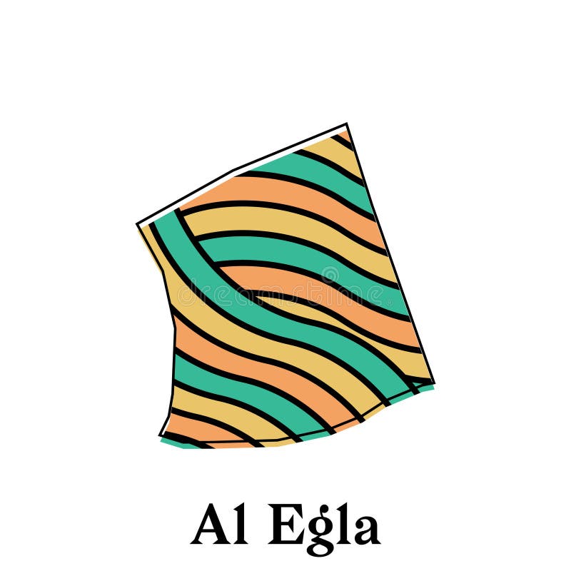 Map of Al Egla Vector Design Template, National Borders and Important ...