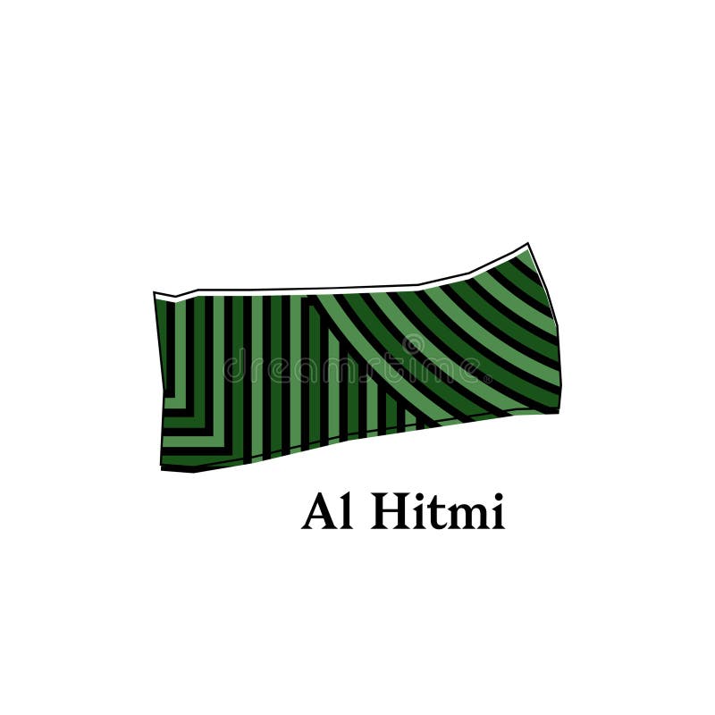 Map of Al Hitmi Vector Design Template, National Borders and Important ...