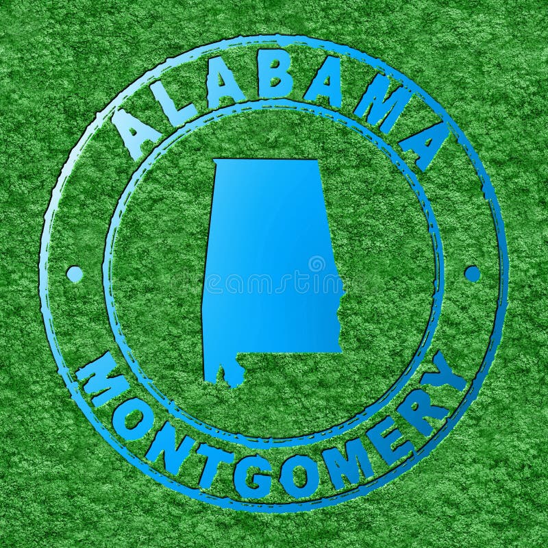 Map of Alabama, Forest with Water Map Stock Illustration - Illustration ...