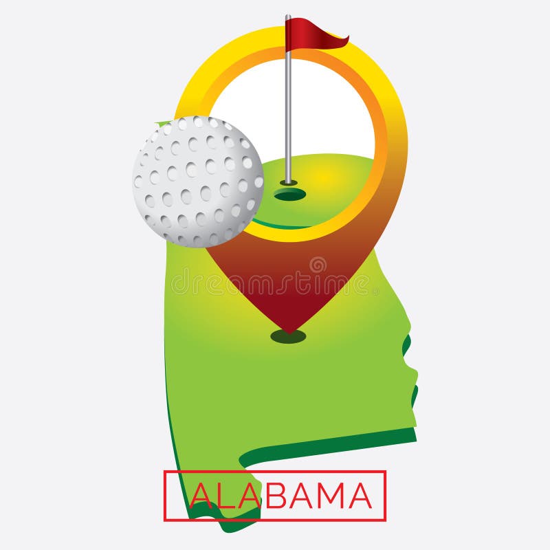 Map of Alabama State. Vector Illustration Decorative Design Stock ...