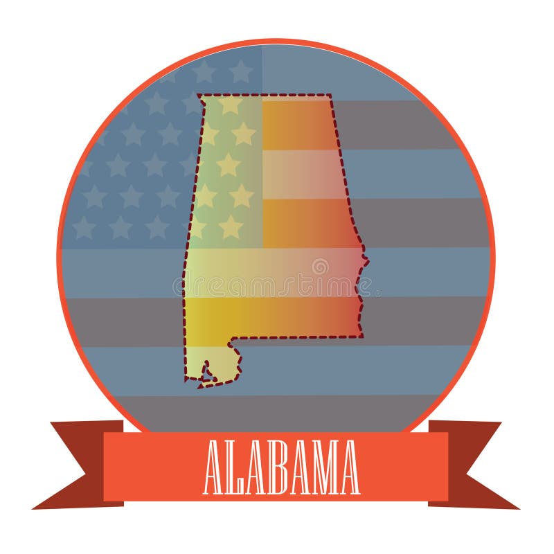 Map of Alabama State. Vector Illustration Decorative Design Stock ...