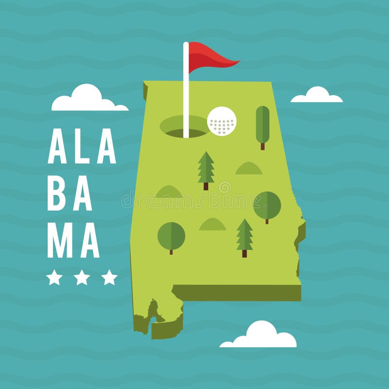 Map of Alabama State. Vector Illustration Decorative Design Stock ...