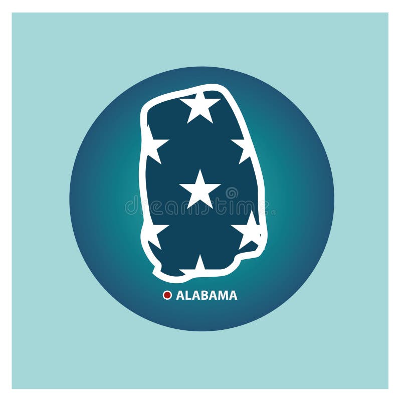 Map of Alabama State. Vector Illustration Decorative Design Stock ...