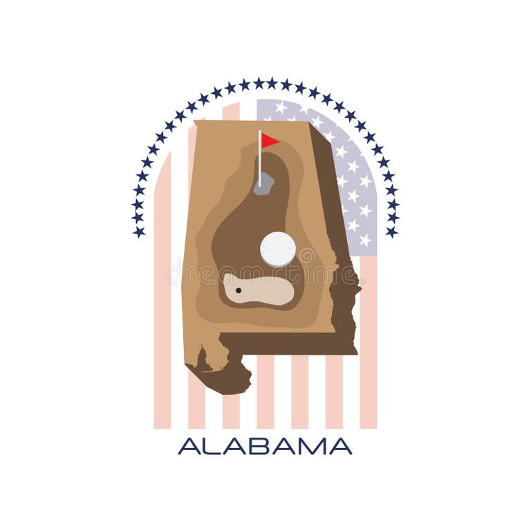 Map of Alabama State. Vector Illustration Decorative Design Stock ...