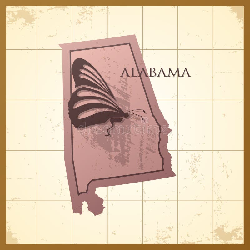 Map of Alabama State. Vector Illustration Decorative Design Stock ...