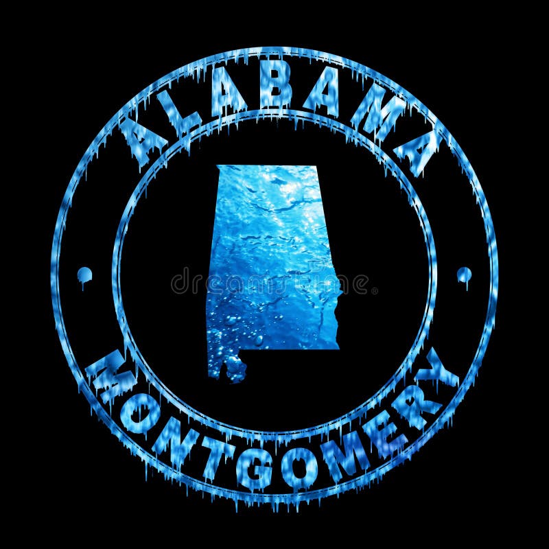 Map of Alabama Water Concept Stock Illustration - Illustration of clean ...