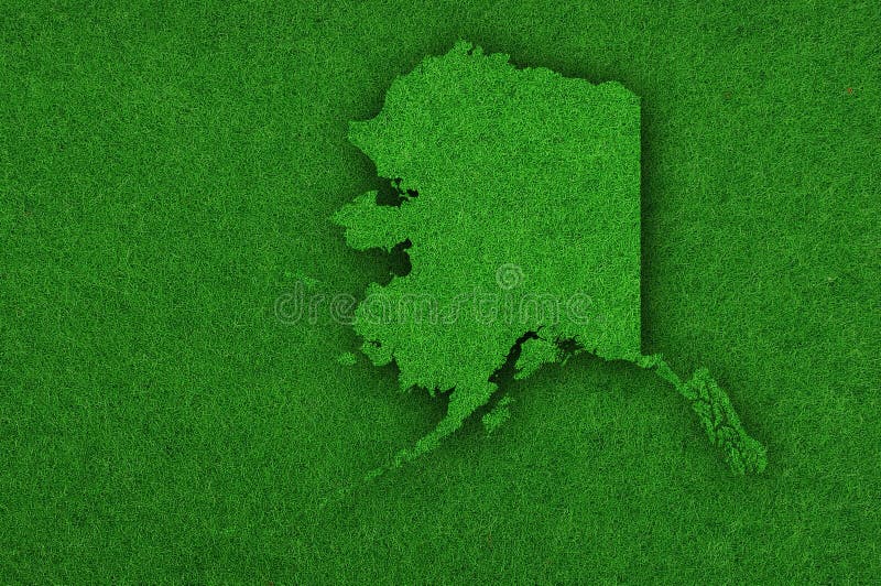 Map of Alaska on Green Felt Stock Illustration - Illustration of ...
