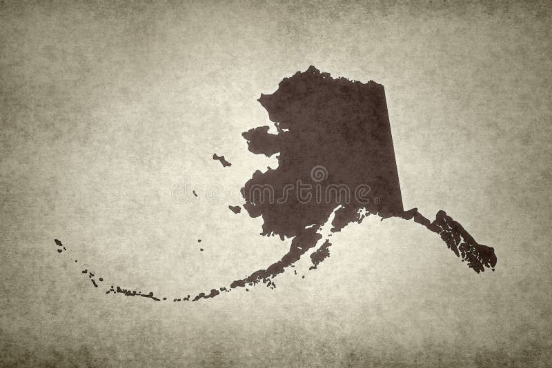 Map of Alaska on a paper stock illustration. Illustration of pattern ...