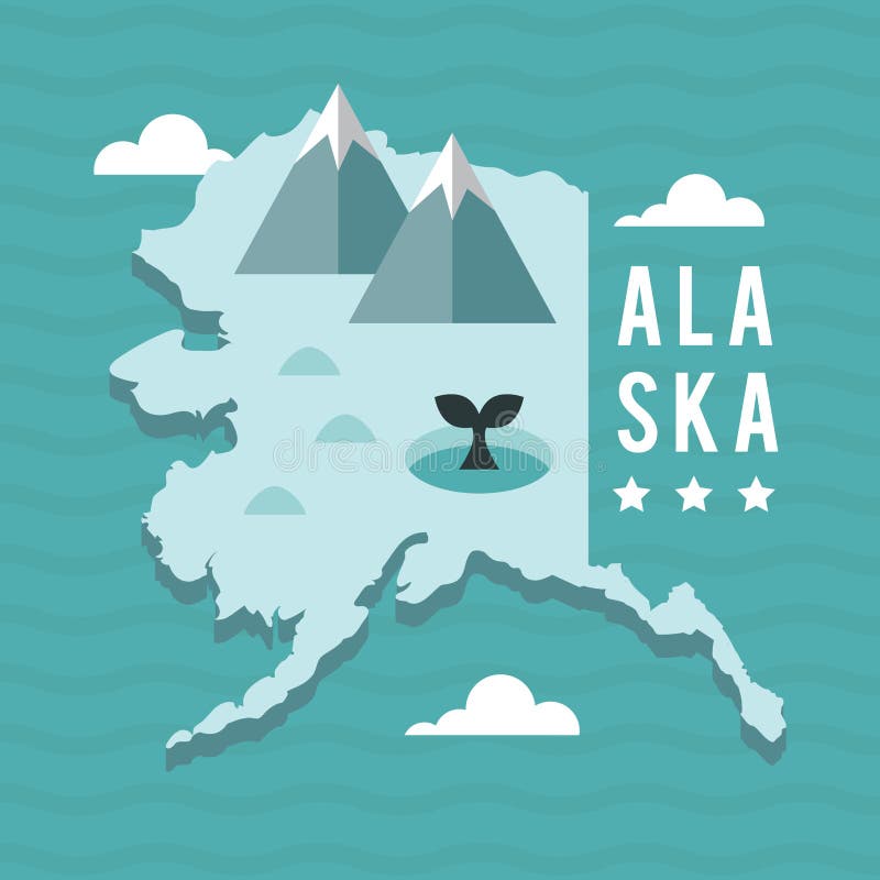 Map of Alaska State. Vector Illustration Decorative Design Stock Vector ...