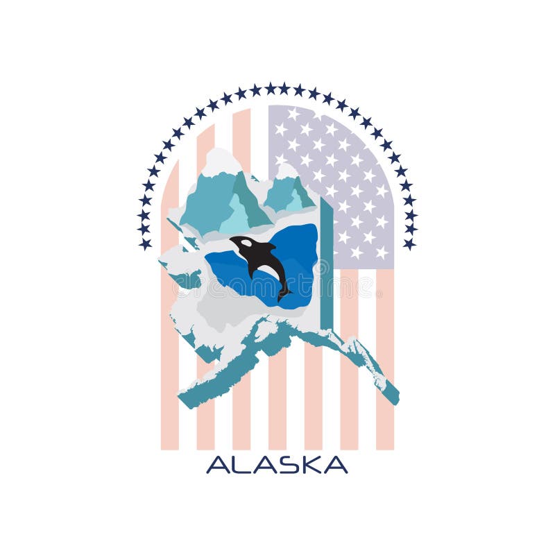Map of Alaska State. Vector Illustration Decorative Design Stock Vector ...