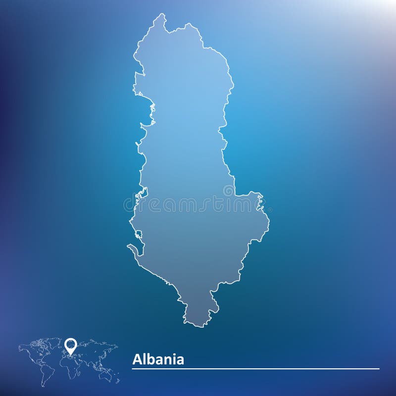 Map of Albania stock vector. Illustration of shape, contour - 125147674