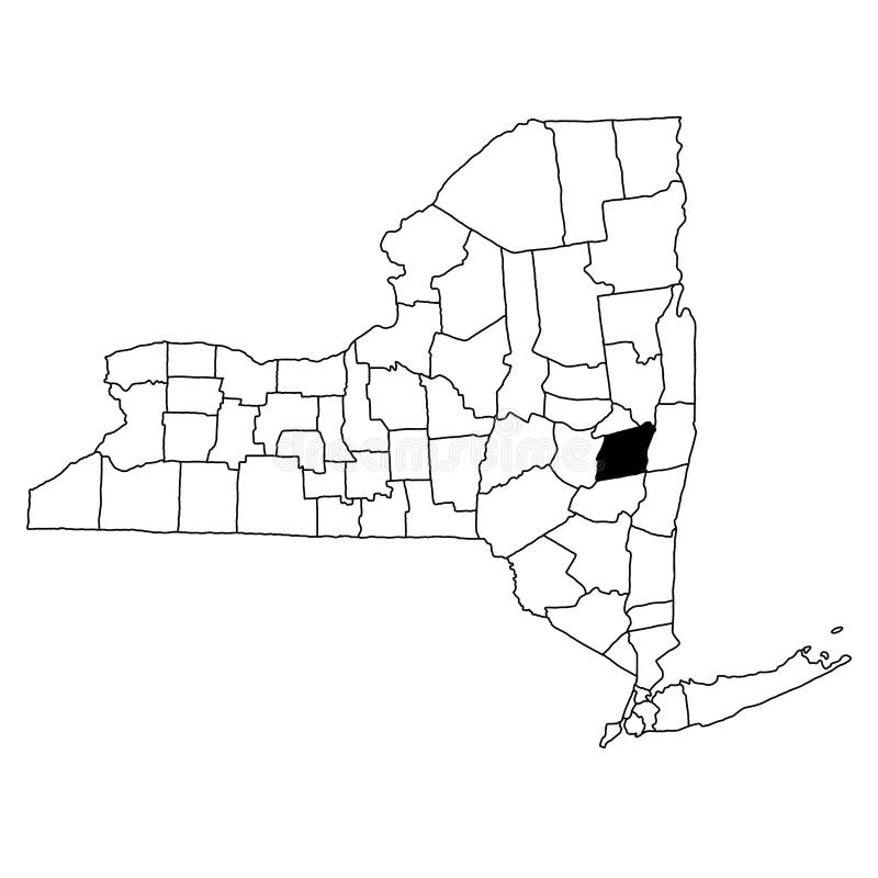Map of Albany County in New York State on White Background. Single ...