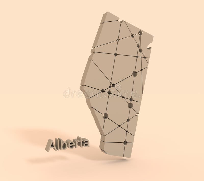 Map of Alberta. Concept of Travel and Geography of Canada. Stock ...