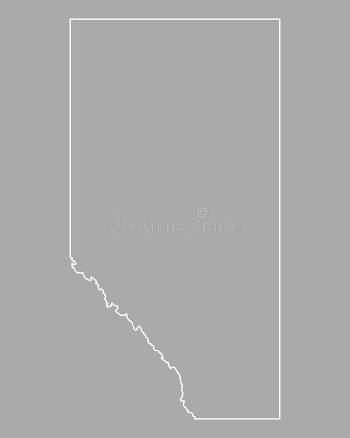 Map of Alberta stock vector. Illustration of canada, line - 95137064