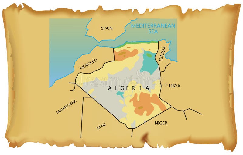 Map of Algeria stock vector. Illustration of algeria - 25607433