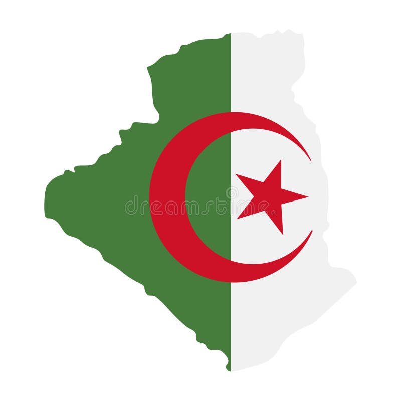 Map of Algeria - flag stock illustration. Illustration of flat - 136926238