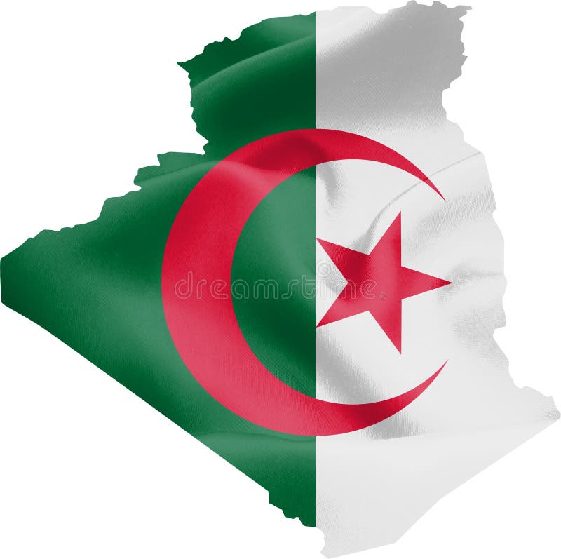 Algeria Map with Flag stock illustration. Illustration of flag - 134790591