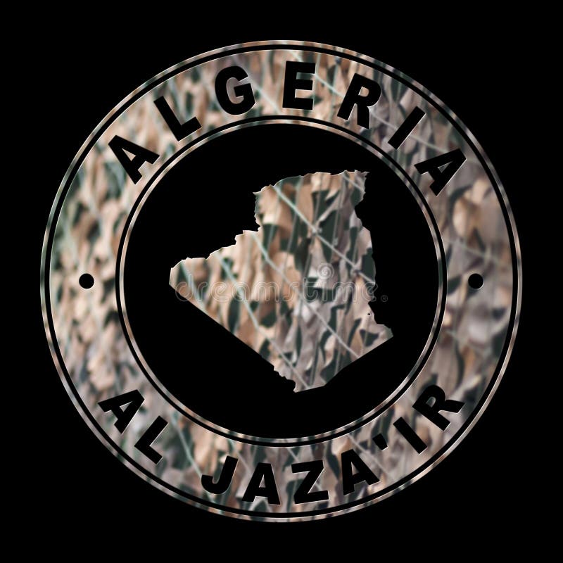 Map of Algeria, Military Stamp Stock Illustration - Illustration of ...