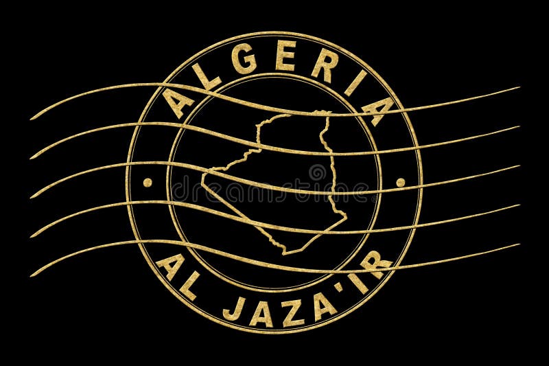 Map of Algeria, Postal Passport Stamp, Travel Stamp Stock Illustration ...