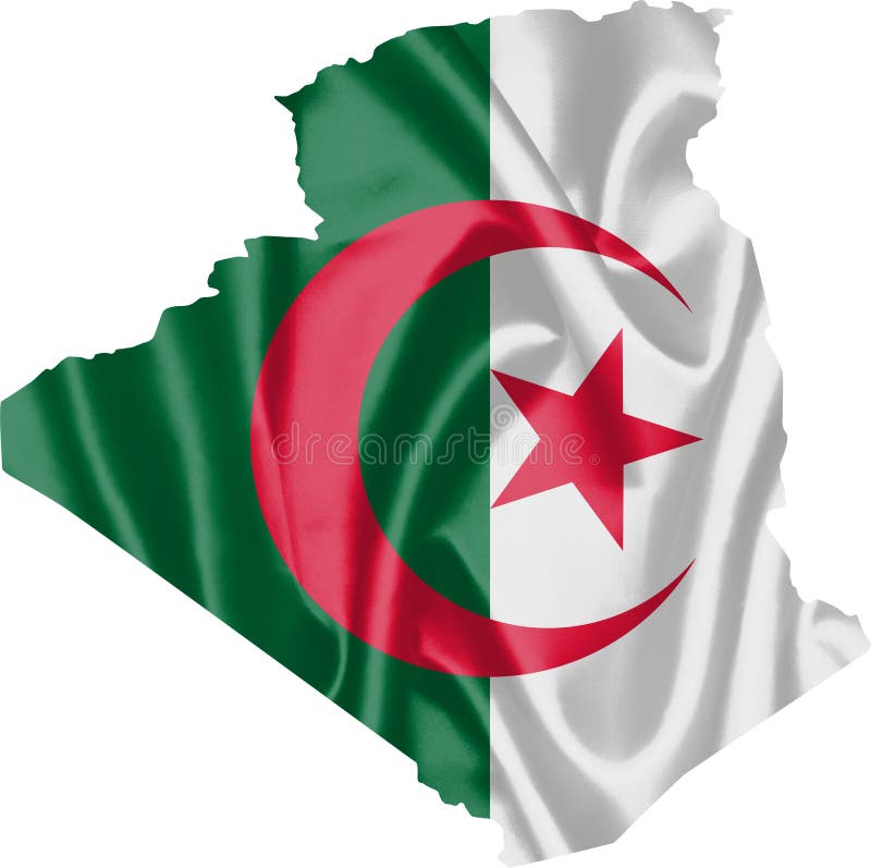 Algeria Map with Flag stock illustration. Illustration of design ...