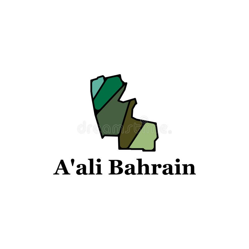 Map of a Ali Bahrain Vector Illustration. the State Administrative ...