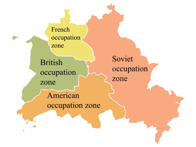 Map of Allied-occupied Berlin Stock Vector - Illustration of inside ...