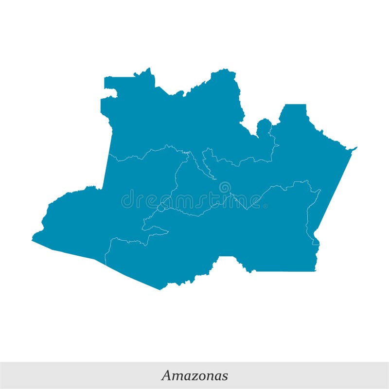 Map of Amazonas is a State of Brazil with Mesoregions Stock Vector ...