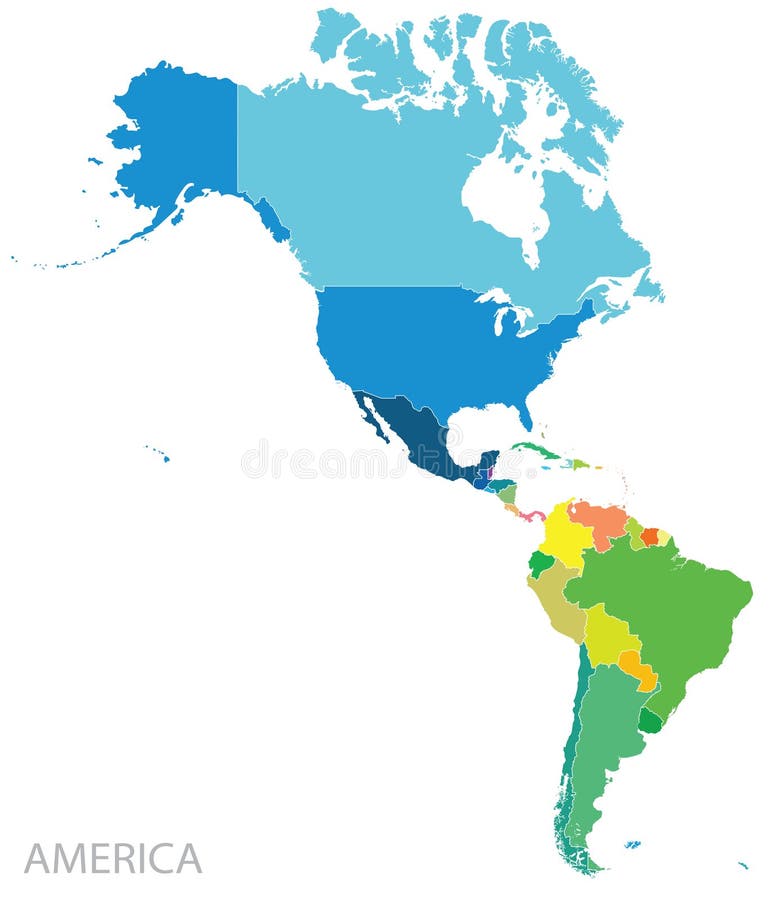 Map of America stock vector. Illustration of brazil - 108134989
