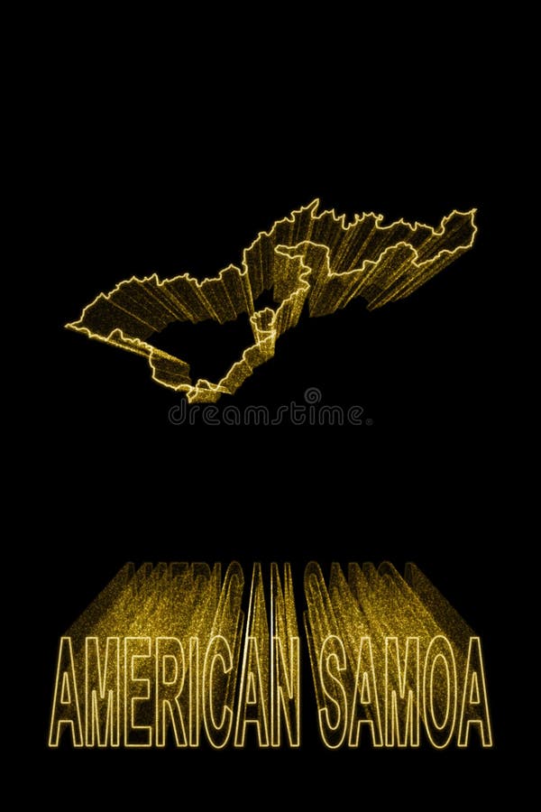 Map of American Samoa, Gold Map on Black Background Stock Illustration ...