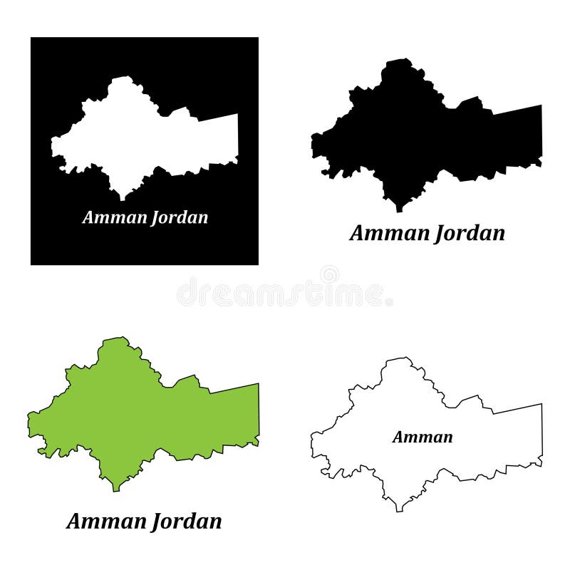 Map of Amman Capital of Jordan Stock Vector - Illustration of travel ...