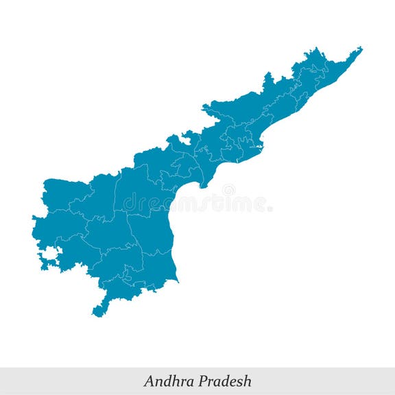 Map of Andhra Pradesh is a State of India with Districts Stock Vector ...