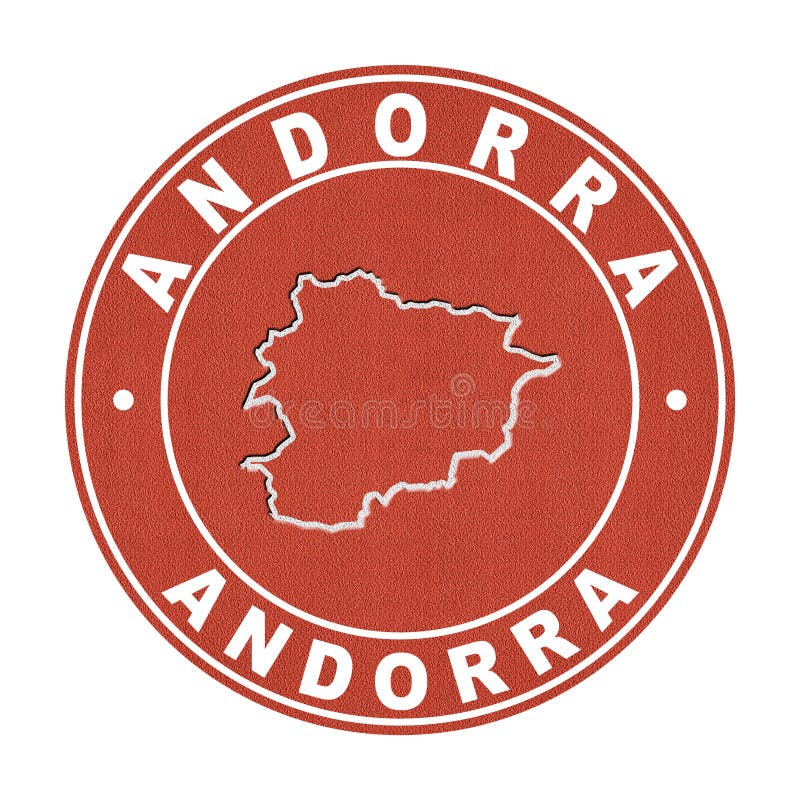 Map of Andorra, Postal Stamp, Sustainable Development, CO2 Emission Concept Stock Illustration ...