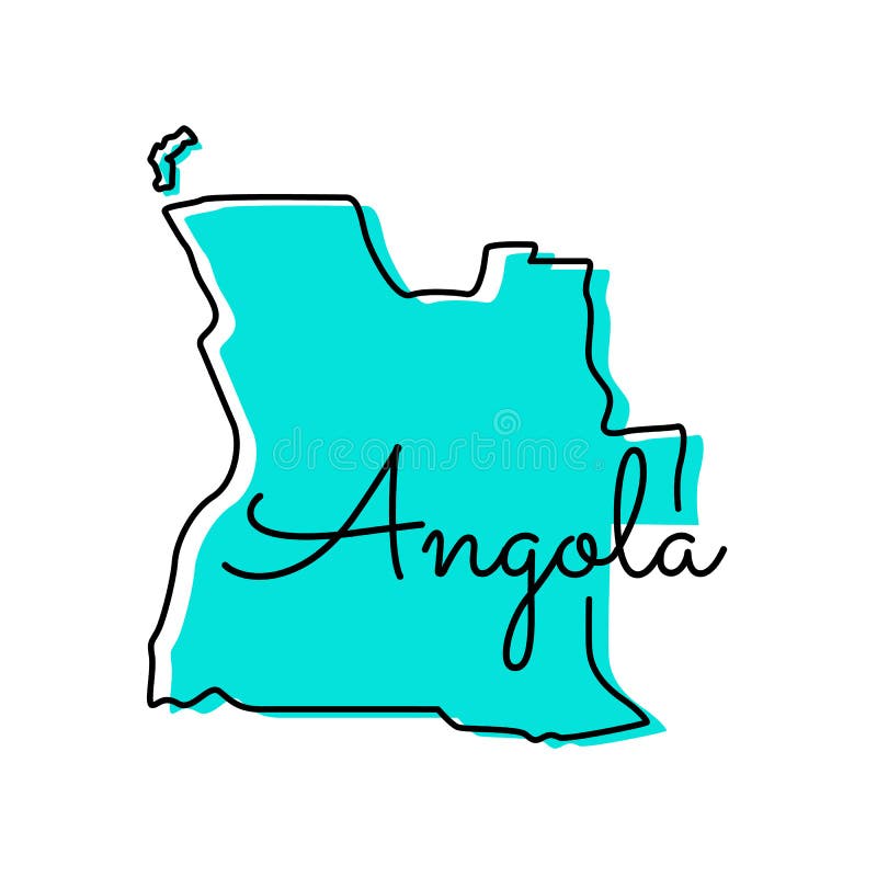 Outline Map of Angola Vector Design Template. Editable Stroke Stock ...