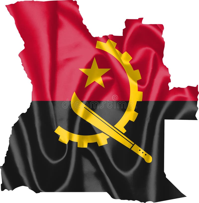 Angola Map with Flag stock illustration. Illustration of black - 134793133
