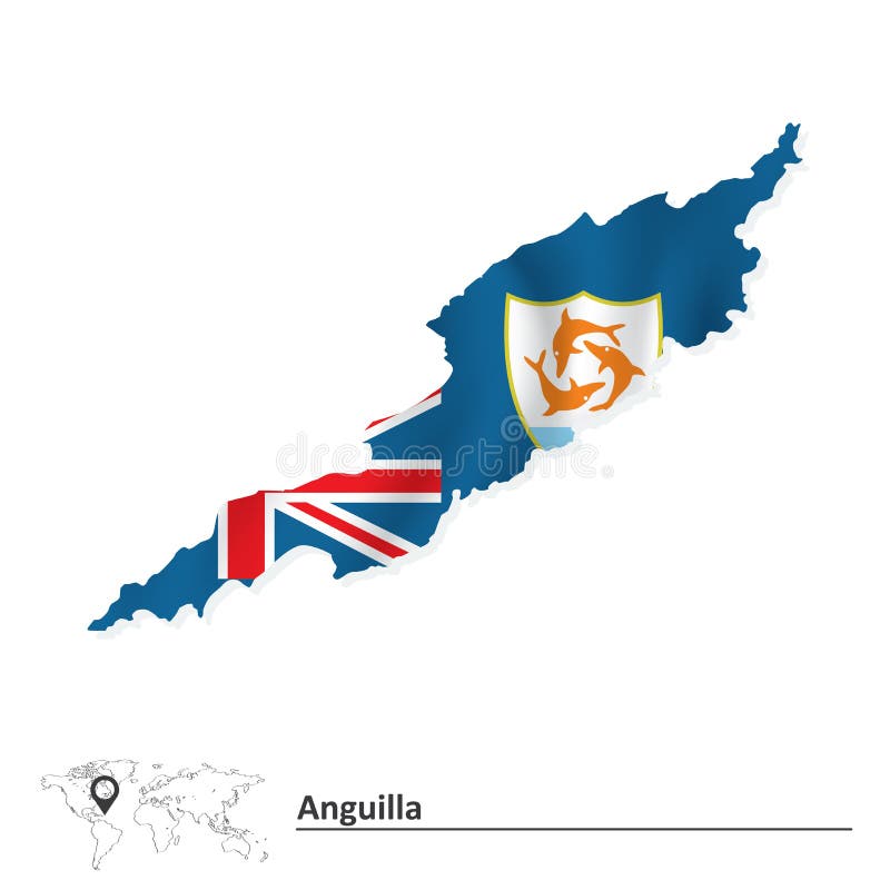 Anguilla flag waving stock illustration. Illustration of caribbean ...