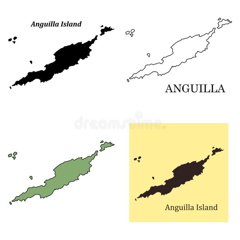 Map of anguilla islands stock vector. Illustration of caribbean - 365261871