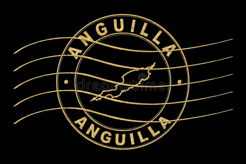 Map of Anguilla, Postal Passport Stamp, Travel Stamp Stock Illustration ...
