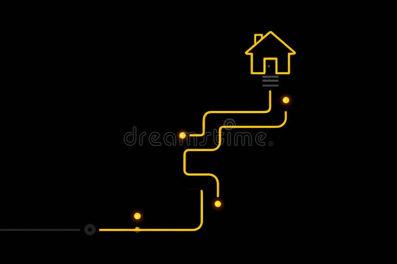 Animated Map Highlighting Route To a Glowing Doorstep Icon with a Clean ...