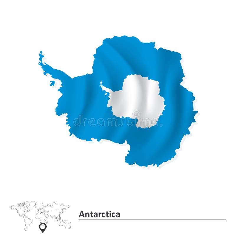 Map of Antarctica with Flag Stock Vector - Illustration of atlas, area ... Map of Antarctica with Flag Stock Vector - Illustration of atlas, area ...