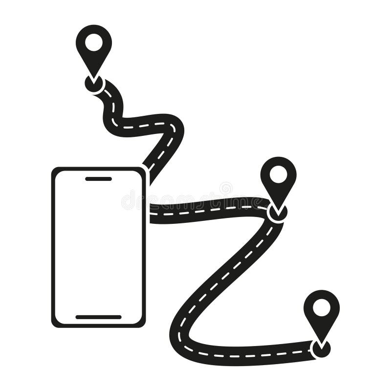 Map Application and Phone. Vector Illustration. EPS 10 Stock Vector ...