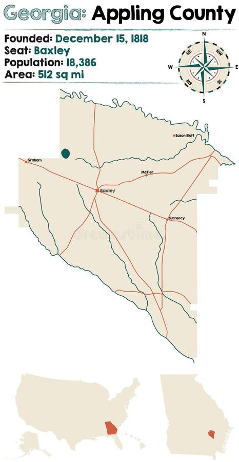 Appling County, Georgia U.S. County, United States of America,USA, U.S ...