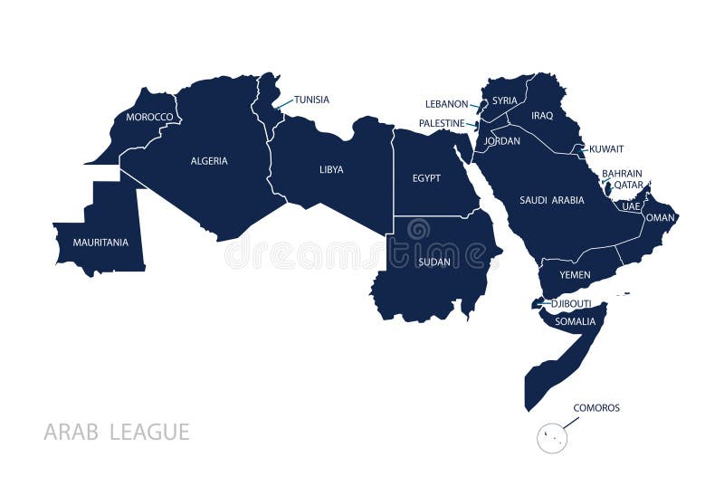 Map of the Arab League stock vector. Illustration of egypt - 144078593