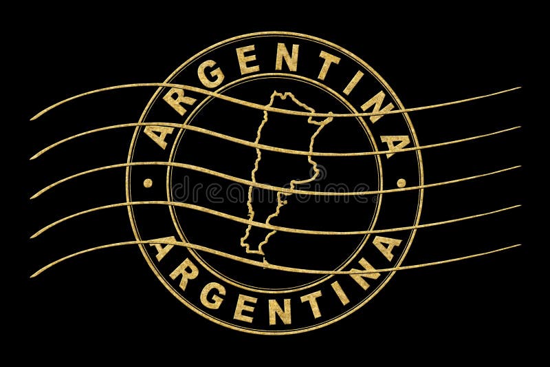 Map of Argentina, Postal Passport Stamp, Travel Stamp Stock ...
