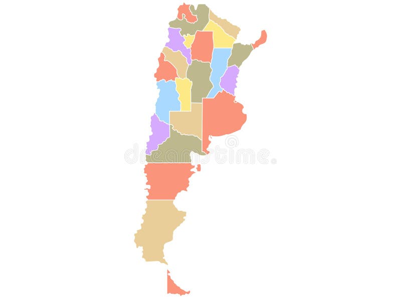 Map of Argentina by Region in Different Colors Stock Vector ...
