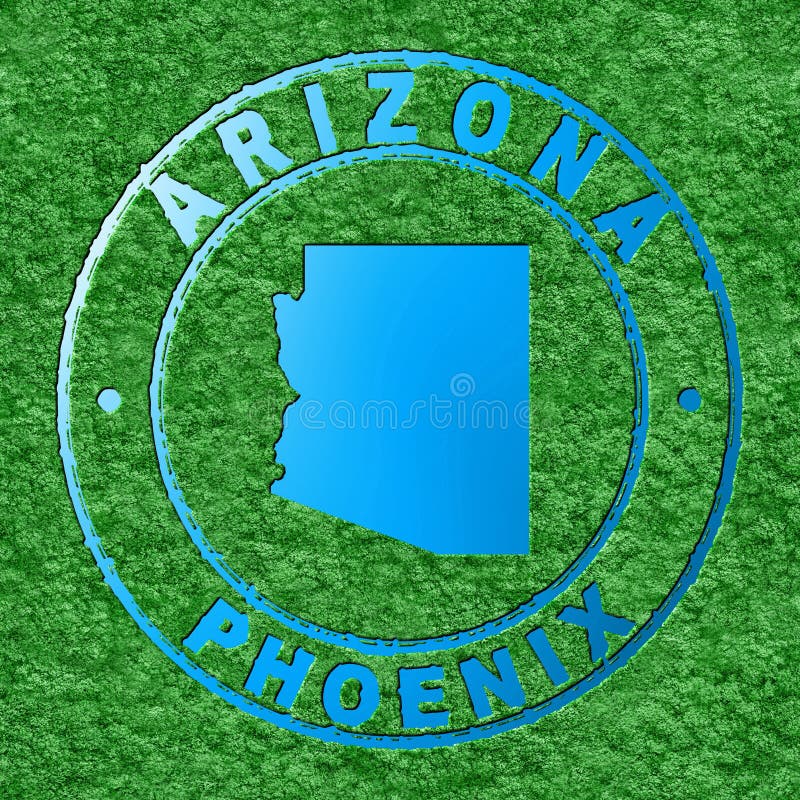 Map of Arizona, Forest with Water Map Stock Illustration - Illustration ...