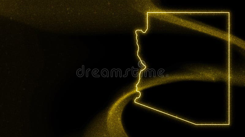 Map of Arizona, Gold Glitter Map Stock Photo - Image of contour ...